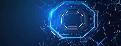 premium photo advanced blue hexagonal digital interface design