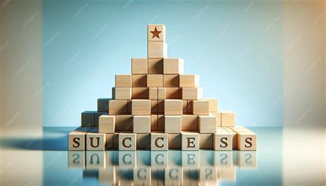 Premium Photo Building Blocks Of Success Conceptual Image A