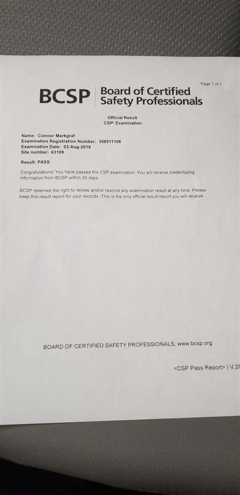 Connor Markgraf Csp On Linkedin I Passed The Csp Exam 115 Comments