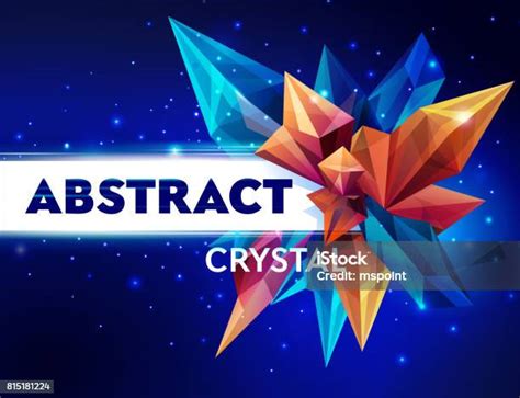 디자인에 대 한 템플릿입니다 면처리된 크리스탈의 이미지입니다 우주 공간에는 유리 소행성 진한 파란색에 추상적인 기하학적 그림입니다 미래 배너입니다 3 차원 스타일 일러스트