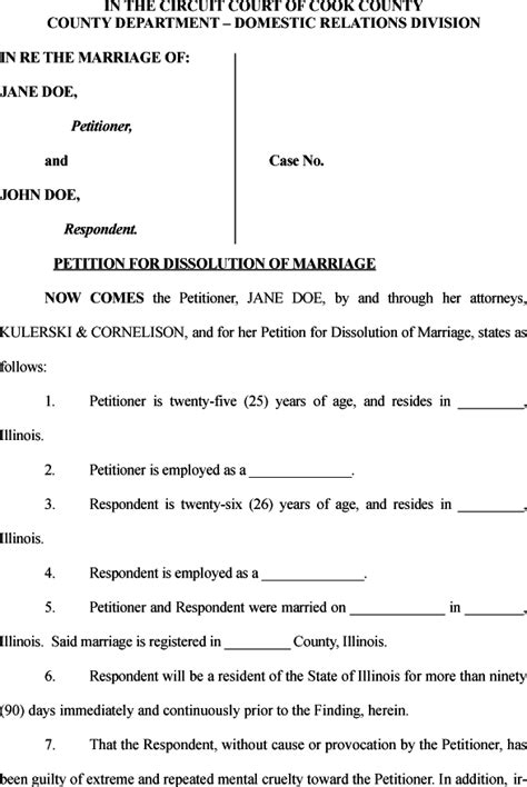 Legal Divorce Papers Free Printable Documents