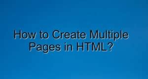 Website Building Basics How To Make Multiple Pages In HTML