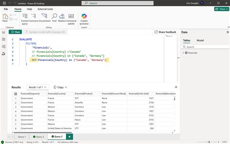 Dax Query 101 Get And Analyze Data With Evaluate Filter Selectcolumns Summarize