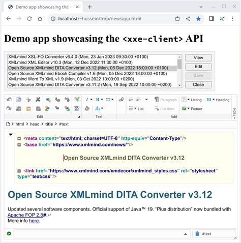 Part Ii Chapter 6 Section 2 Sample Web Application Integrating An Xml Editor