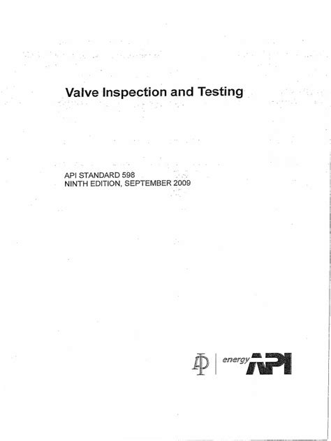 Api 598 8th Ed 2009 Valve Inspection And Testing Pdf
