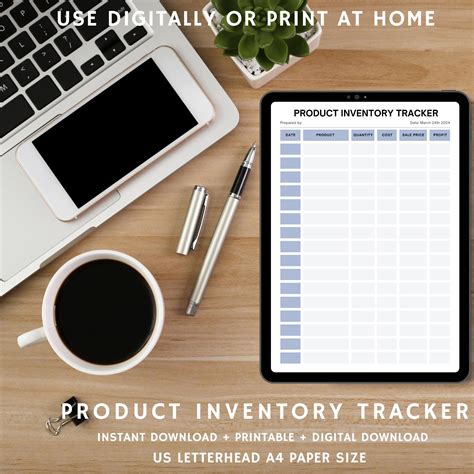 Printable Product Inventory Tracker Inventory Log Product Inventory