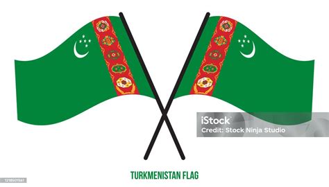 흰색 배경에 투르크 메니스탄 플래그 흔들리는 벡터 그림입니다 투르크메니스탄 국기 0명에 대한 스톡 벡터 아트 및 기타 이미지 0명 Department Of