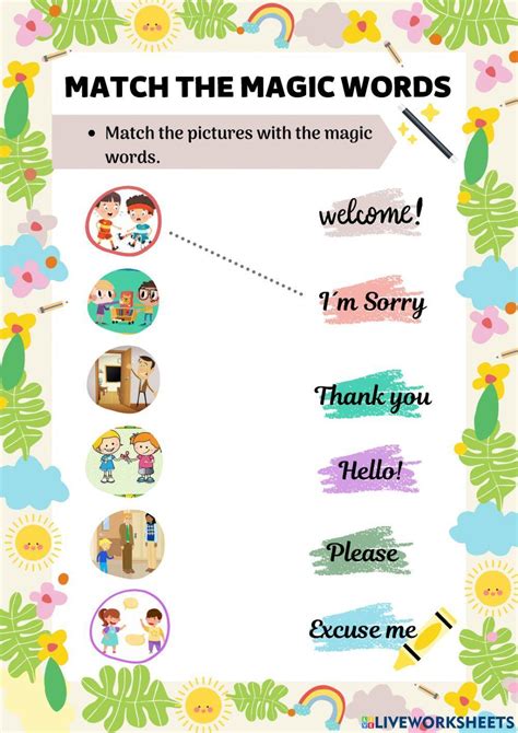 Sc 2023 Preschool Magic Words Worksheet Live Worksheets 51 Off