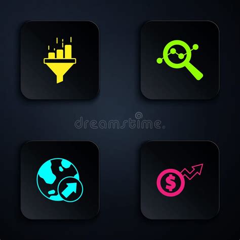 Set Financial Growth Dollar Sales Funnel With Chart And Search Data