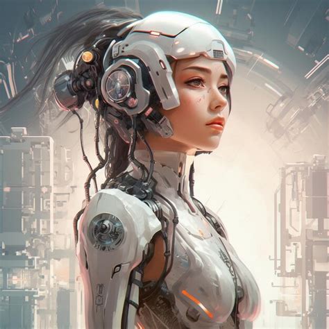 Premium Photo Cyberfemale Cyborg Futuristic Robotic Girl