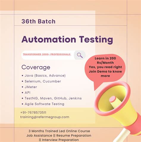 Learn Automation Testing With Referme Group Gunjan B Posted On The