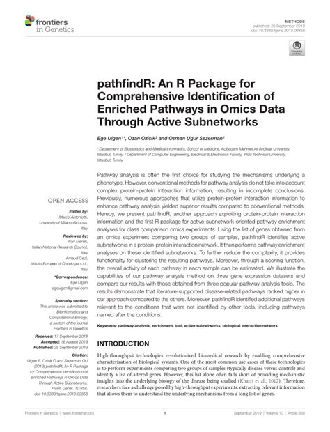 Pdf Pathfindr An R Package For Comprehensive Identification Of