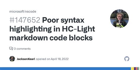 Poor Syntax Highlighting In Hc Light Markdown Code Blocks · Issue 147652 · Microsoftvscode