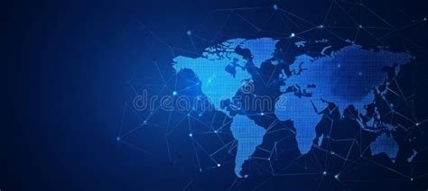 Global Network Global Business Technology Background World Map