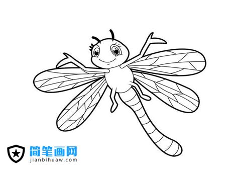 一只可爱的小蜻蜓简笔画图片 简笔画网