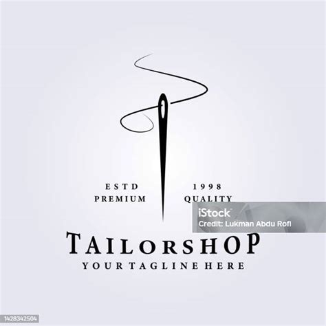 재단사 상점 로고 단일 바늘 벡터 일러스트 레이 션 디자인 수트에 대한 스톡 벡터 아트 및 기타 이미지 수트 아이콘