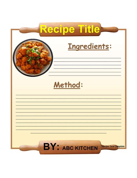 Cook Book Templates