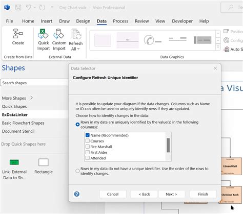 Linking Data To Shapes In Visio After Using Data Visualizer Bvisual