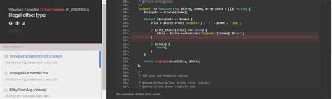 Snippet Within Plugin Breaking On X Illegal Offset Type Issue Getkirby Kirby GitHub