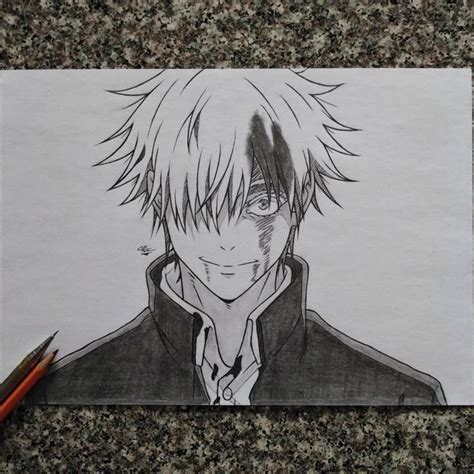 A Pencil Drawing Of An Anime Character