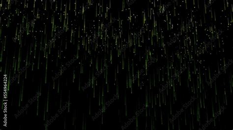 Digital Rain Matrix Binary Code Processing On Screen Background Loop