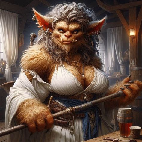Brown Fur Stocky Female Bugbear Dungeons And Dragons Races 5e Dnd In