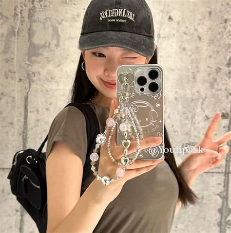 헤드셋 키티 스트랩 실버 키링아이폰케이스 커플 폰케이스 귀여운 인형 Y2k 케이스 아이폰14 손민수 지수 키티 핸드폰케이스 에이블리