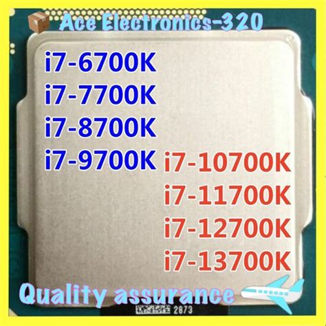 Intel I7 6700k I7 7700k I7 8700k I7 10700k I7 11700k I7 12700k I7 9700k