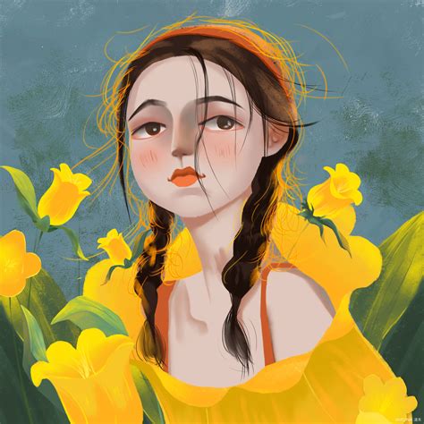 头像风格插画设计作品 设计人才灵活用工 设计dna