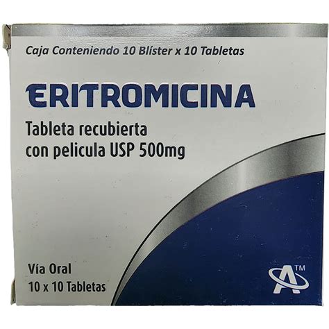 Eritromicina Aarnext 500mg X 100 Tabs Disfarmell