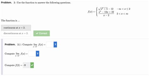 Solved Problem Use The Function To Answer The Following Chegg Com