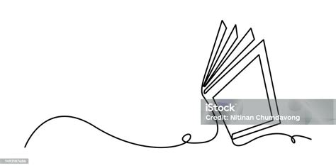 계속해서 한 줄은 날아 다니는 페이지가있는 열린 책을 그립니다 교육 장비 일러스트레이션은 웹사이트 랜딩 페이지에 대한 학교