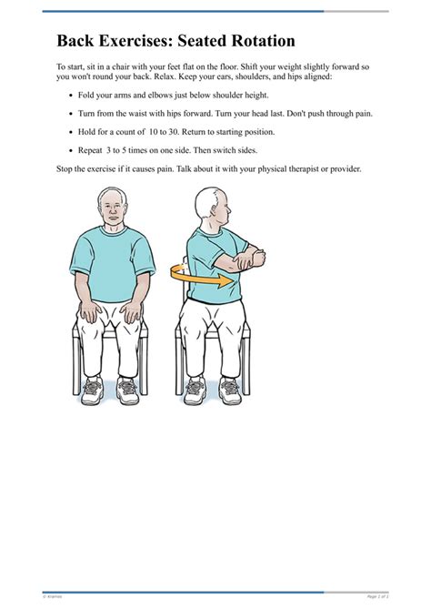 Text Back Exercises Seated Rotation HealthClips Online
