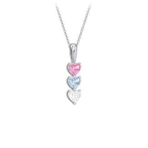 Sterling Silver Engraved Generations Stacking Hearts Pendant 3 Jewlr