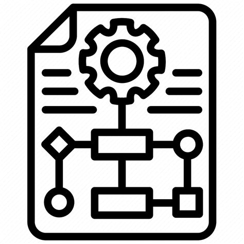 work flow working stream business process document icon