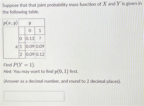 Solved Suppose That That Joint Probability Mass Function Of Chegg