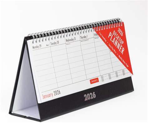 Evelay 2026 Desk Calendar Week To View Stand Up Desk Top Home Office