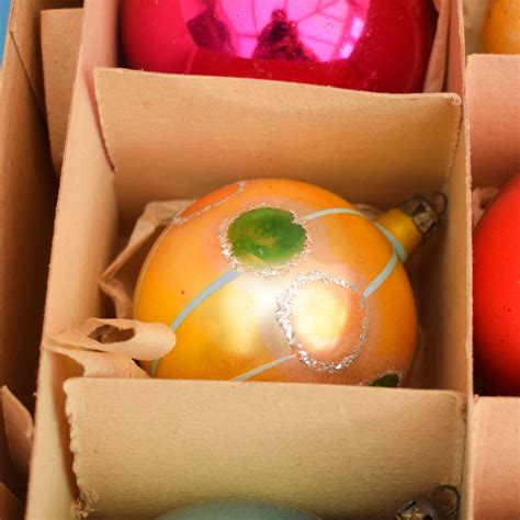 Vintage 1960s Glass Christmas Baubles Large Pineapple Retro