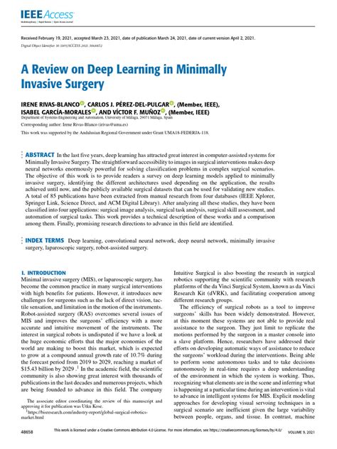 A Review On Deep Learning In Minimally Invasive Surgery Pdf