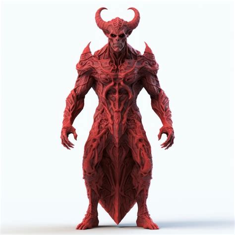 Intricately Detailed 3d Demon Paimon Illustration In Crimson Shadows