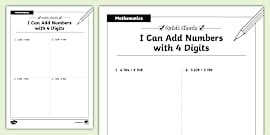 Quick Check I Can Subtract Numbers With Digits Activity Sheet