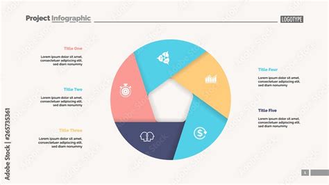 Donut Chart With Five Sections Infochart Swot Analysis Slide