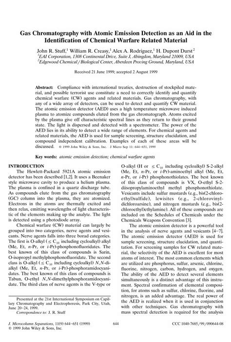 Pdf Gas Chromatography With Atomic Emission Detection As An Aid In