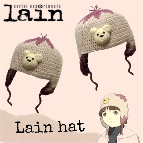 Serial Experiments Lain Iwakura Inspired Crochet Bear Hat Shopee Thailand