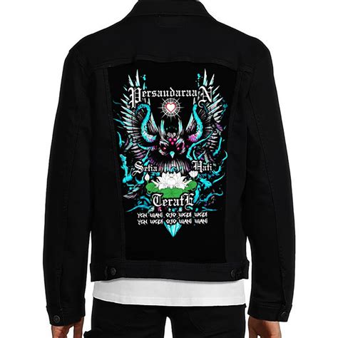 Jual Jaket Denim Sablonlukisan Tangan Permanen Gambar Belakang Psht Desain Terbarujakket Jens