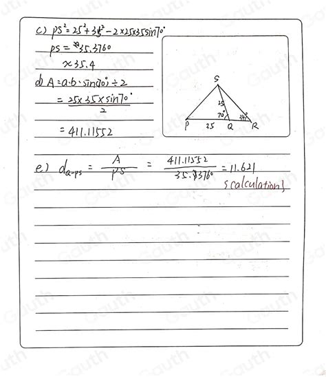 Solved The Diagram Shows A Straight Line PQR And A Point S PQ Cm QS Cm PQS And