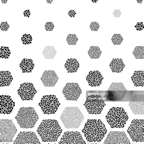Hexagons Pattern Filled With Nonoverlapping Dots Showcasing A Vertical