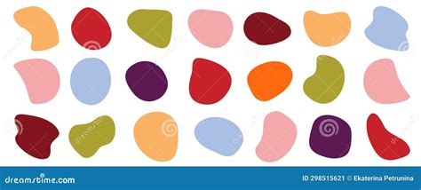 Set Of Irregular Organic Shapes Deformated Blobs Liquid Ink Spots Distorted Bubbles Textures