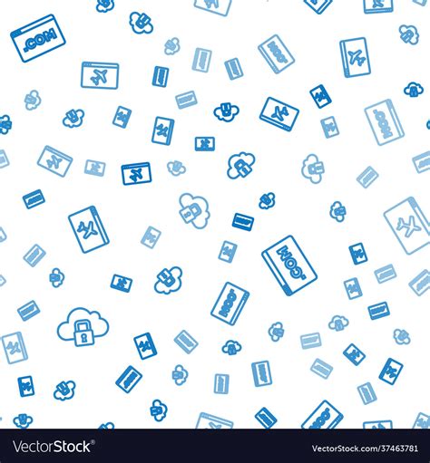 Set Line Cloud Computing Lock Ui Or Ux Design Vector Image