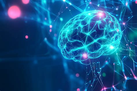 미래 지향적인 기술 프레젠테이션을 위한 배경 이미지 인공지능과 헬스케어 모빌리티의 융합을 표현 전기 블루와 네온 그린